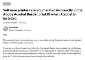 Adobe Acrobat Reader DC (26.001.21651): Bug verhindert das DruckenBorns ...